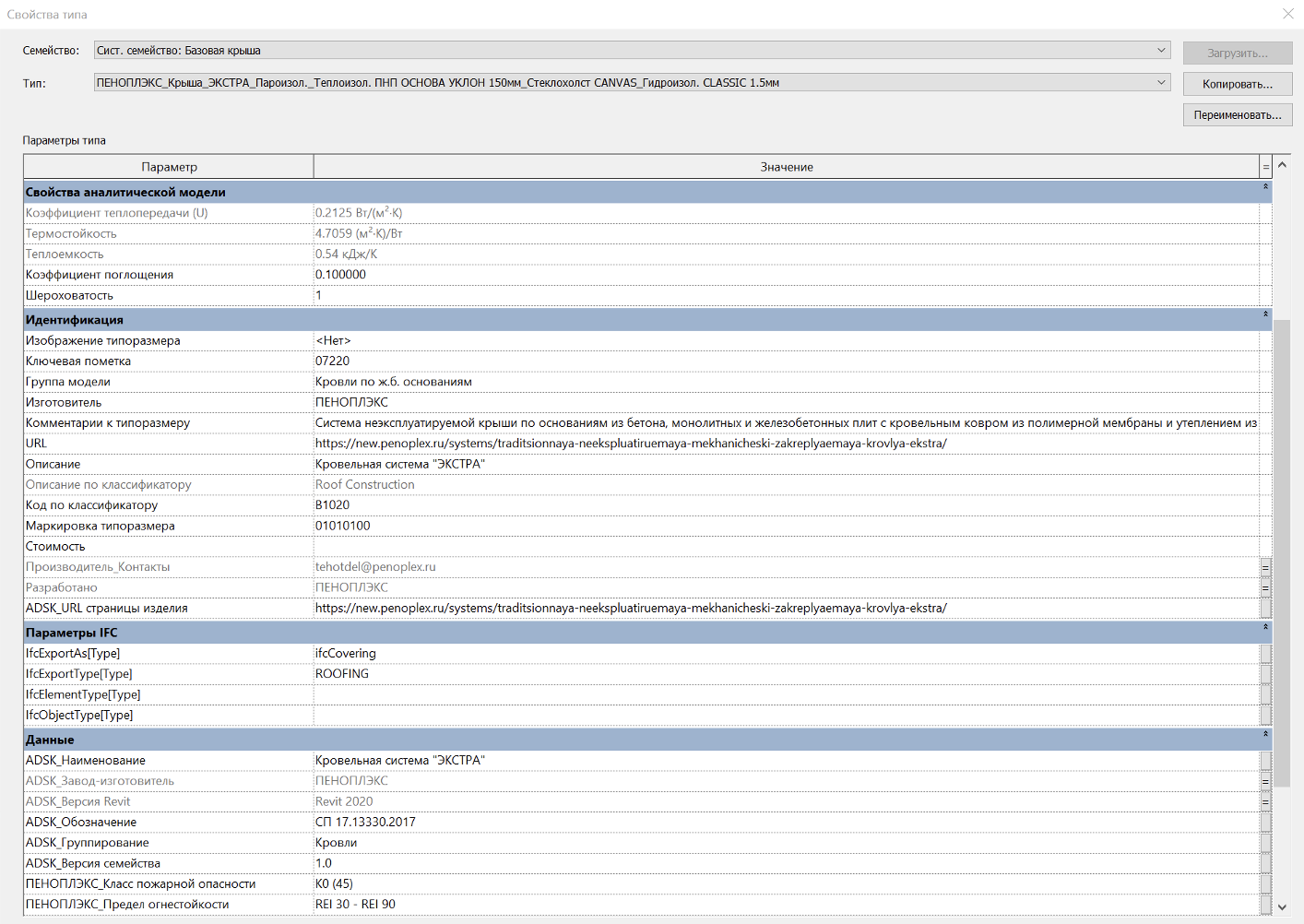 Обзор системных семейств крыш ПЕНОПЛЭКС в Revit